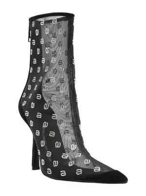 ALEXANDER WANG 100mm Crystal-embellished Boots - Black