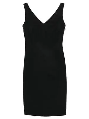 Dior Sleeveless V-neck Zip Detail Midi Dress - Black