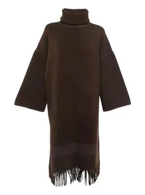 Hermès 2024 Cashmere-blend Coat With Fringe - Brown