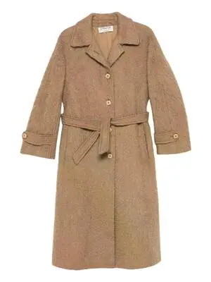 A.N.G.E.L.O. VINTAGE CULT 1970s Wool Single-breasted Belted Coat - Brown