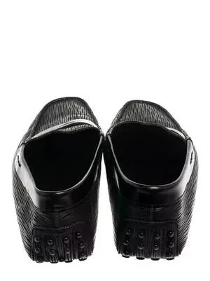 TOD'S Textured-leather Loafers - Black