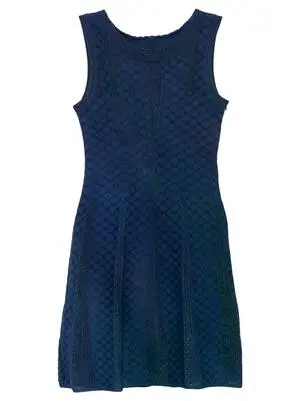 Alaïa 2000s Monogram Jacquard Midi Dress - Blue