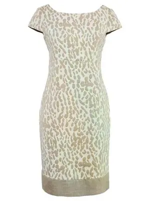 Max Mara Cap-sleeve Abstract Pattern Mini Dress - Neutrals