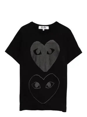 Comme Des Garçons Cotton Logo Print T-shirt - Black
