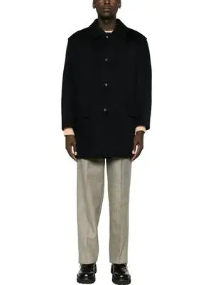 A.N.G.E.L.O. VINTAGE CULT Single-breasted Wool Blend Coat - Blue