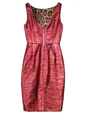 Dolce & Gabbana 2000s Metallic Effect Textured Dress - Red
