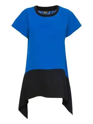 Just Cavalli Short-sleeve Asymmetrical Hem Top - Blue