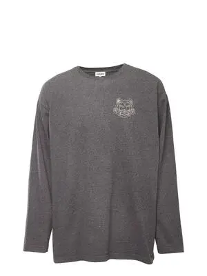 Kenzo Embroidered Tiger Logo Crew Neck Sweater - Grey