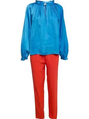 Zadig&Voltaire Pre-owned Ruffled Satin Trousers Set - Blue