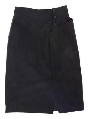 Gianfranco Ferre Wool Midi Skirt - Grey