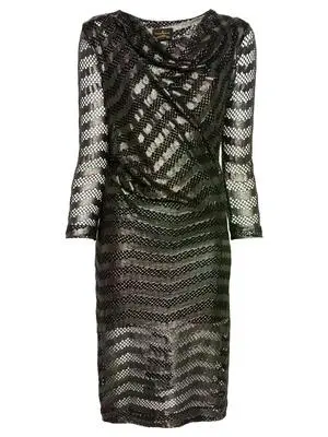 VIVIENNE WESTWOOD Metallic Finish Draped Midi Dress - Silver