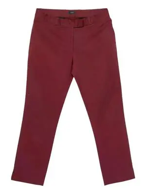 JOSEPH JOSEPH Burgundy Stretch-Cotton Straight-Leg Trousers