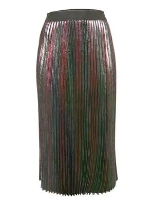 Zadig&Voltaire Metallic Pleated Midi Skirt - Red