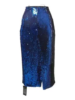 Lapointe Sequin Embellished Midi Skirt - Blue