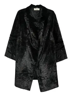 A.N.G.E.L.O. VINTAGE CULT 1980s Textured Collared Coat - Black
