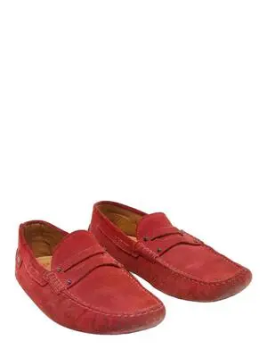 TOD'S Suede Slip-on Loafers - Red