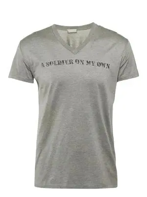 Dior Cotton V-neck T-shirt - Grey