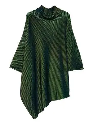 Issey Miyake Asymmetric Roll Neck Poncho - Green