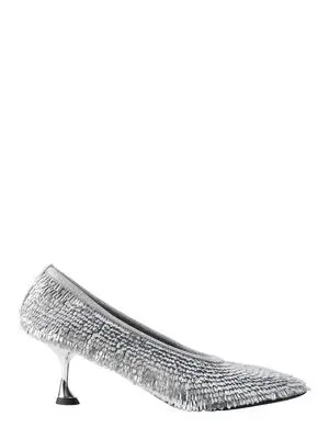 Proenza Schouler Proenza Schouler Sequined Mesh Pumps With Metallic Heels Silver