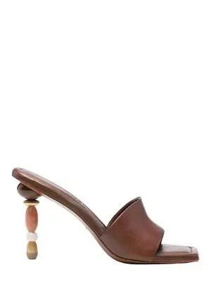 Cult Gaia Mahina Sculpted-heel Sandals - Brown
