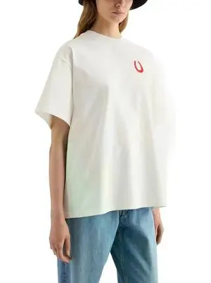JIL SANDER Jil Sander Crew-Neck T-Shirt With Horseshoe Embroidery Neutrals