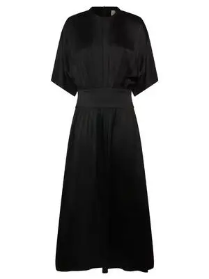 TOTEME Short-sleeve Maxi Dress With Waist Detail - Black