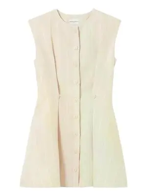 Claudie Pierlot Buttoned Striped Mini Dress - Neutrals