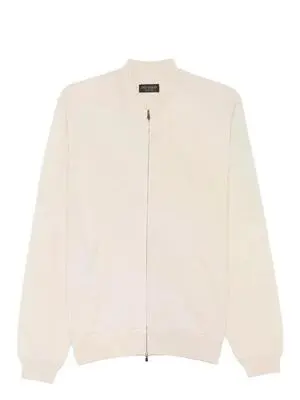 DELL'OGLIO Zip Cardigan - White
