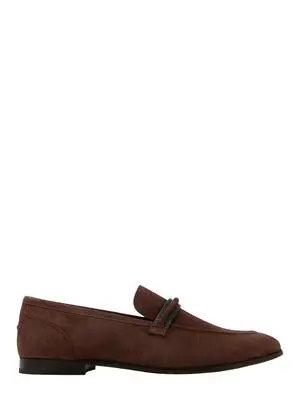 Brunello Cucinelli Brunello Cucinelli Beaded Suede Loafers Brown