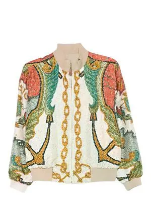 Hermès Reversible Silk Bomber Jacket - Neutrals