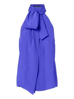 TOM FORD Halter Neck Silk Blouse - Blue