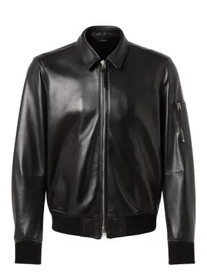 TOM FORD Leather Blouson Jacket - Black