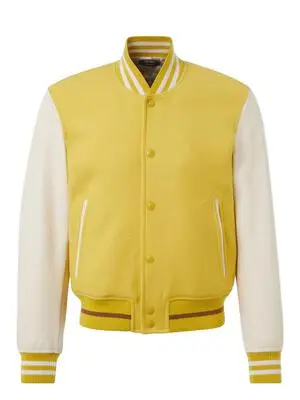 TOM FORD Wool And Leather Varsity Jacket - Yellow