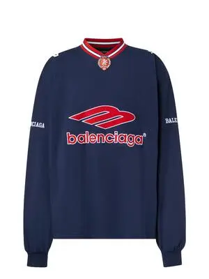 Balenciaga 3b Sports Icon Cotton Jersey T-shirt - Blue