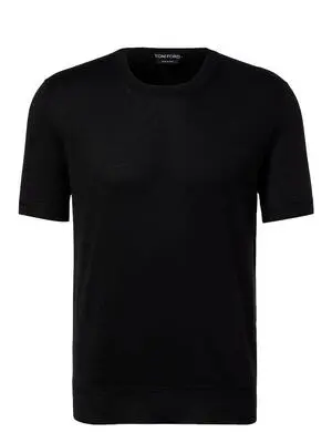 TOM FORD Short-sleeved Crewneck Sweater - Black