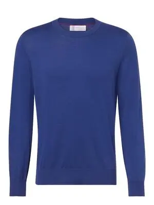 Brunello Cucinelli Cotton Crew Neck Sweater - Blue