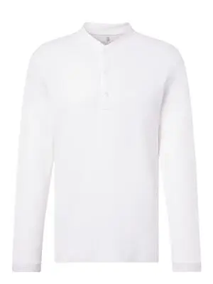 Brunello Cucinelli Cotton And Silk Henley Shirt - White