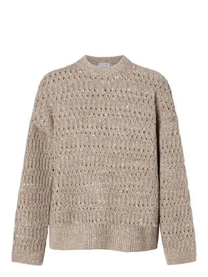 BRUNELLO CUCINELLI Brunello Cucinelli Sequined Linen-Blend Sweater