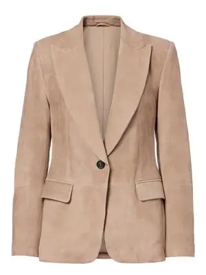 Brunello Cucinelli Suede Blazer - Brown