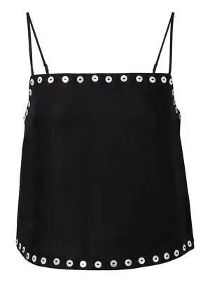 Staud Kirra Linen-blend Tank Top - Black