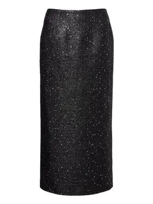 CAROLINA HERRERA Carolina Herrera Sequined Lame Tweed Pencil Skirt