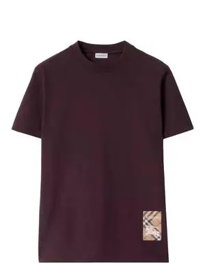 Burberry Check Label Cotton T-shirt - Red