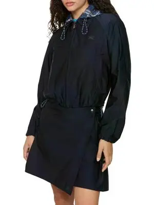 Burberry Cropped Detachable Hood Jacket - Blue