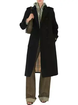 Burberry Long Waterloo Heritage Trench Coat - Black