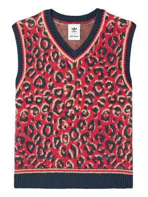 ADIDAS ORIGINALS Wales Bonner Jacquard-knit Vest - Red
