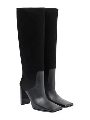 Alaïa Knee-high Square-toe Block Heel Boots - Black