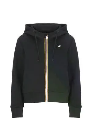 K-WAY Logo Detail Zip-up Hoodie - Black