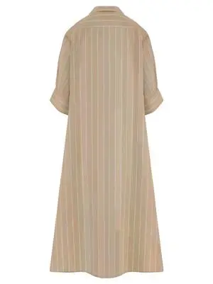 JIL SANDER Striped Button-up Shirt Dress - Neutrals