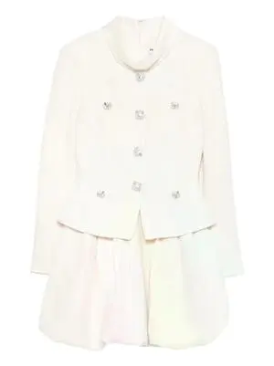 SELF-PORTRAIT Bouclé Mini Dress - Neutrals