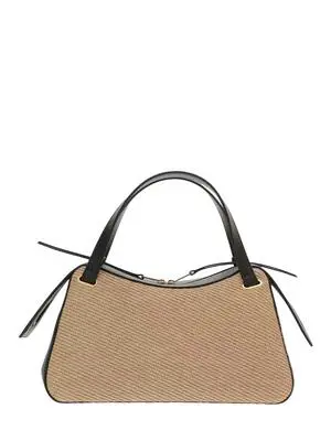 JIL SANDER Raffia-panelled Tote Bag - Neutrals